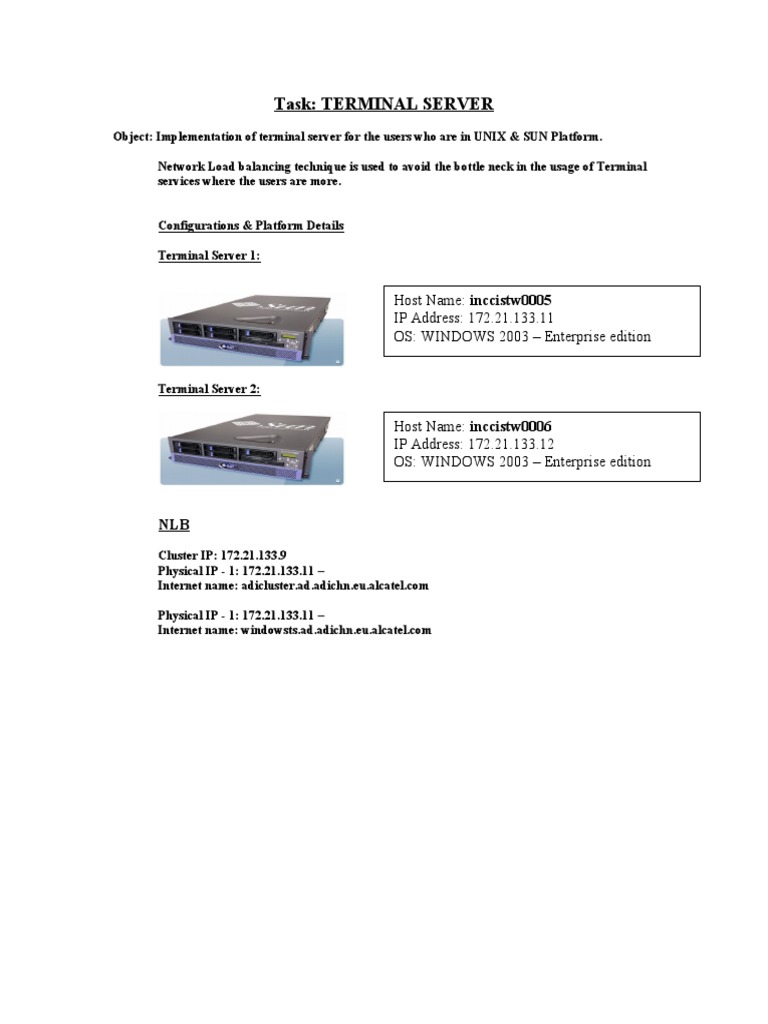 Terminal Server and Configuring Load Balancing | PDF | Windows Server ...