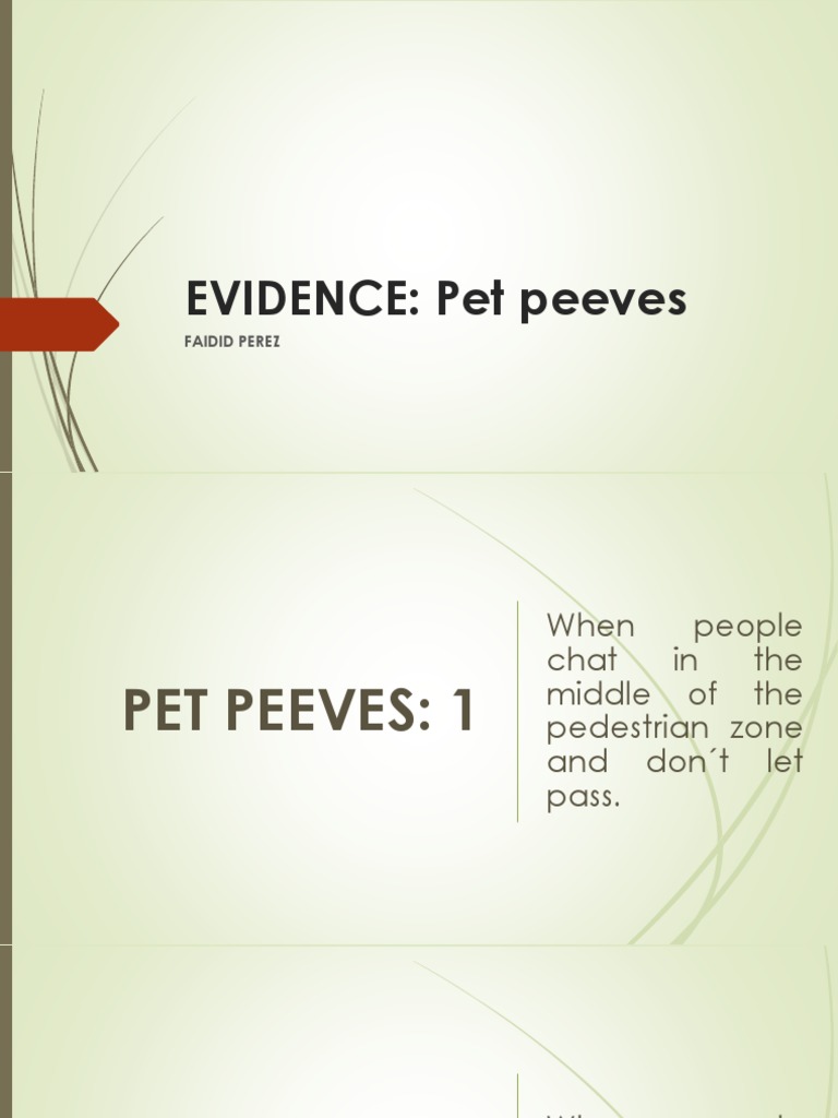 EVIDENCE: Pet Peeves: Faidid Perez | PDF | Art