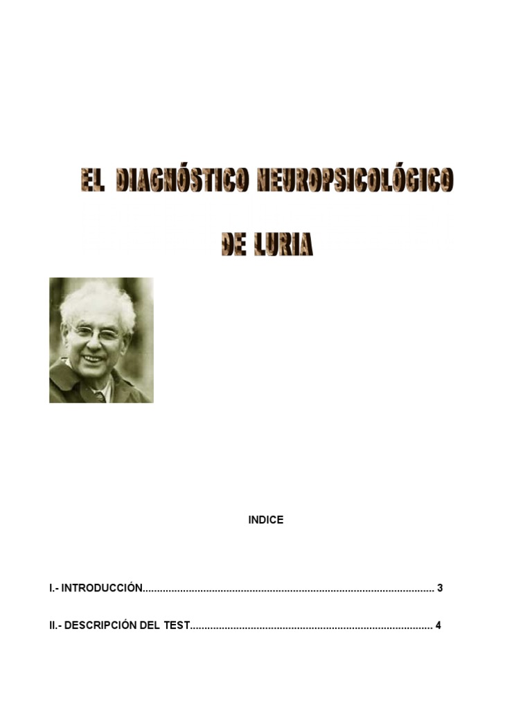 Test de Luria Funciones Corrticales Superiores | PDF | Cerebro ...