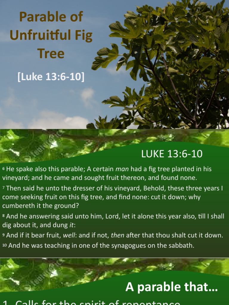 Parable of Unfruitful Fig Tree | PDF | Jesus | Christian Belief And ...