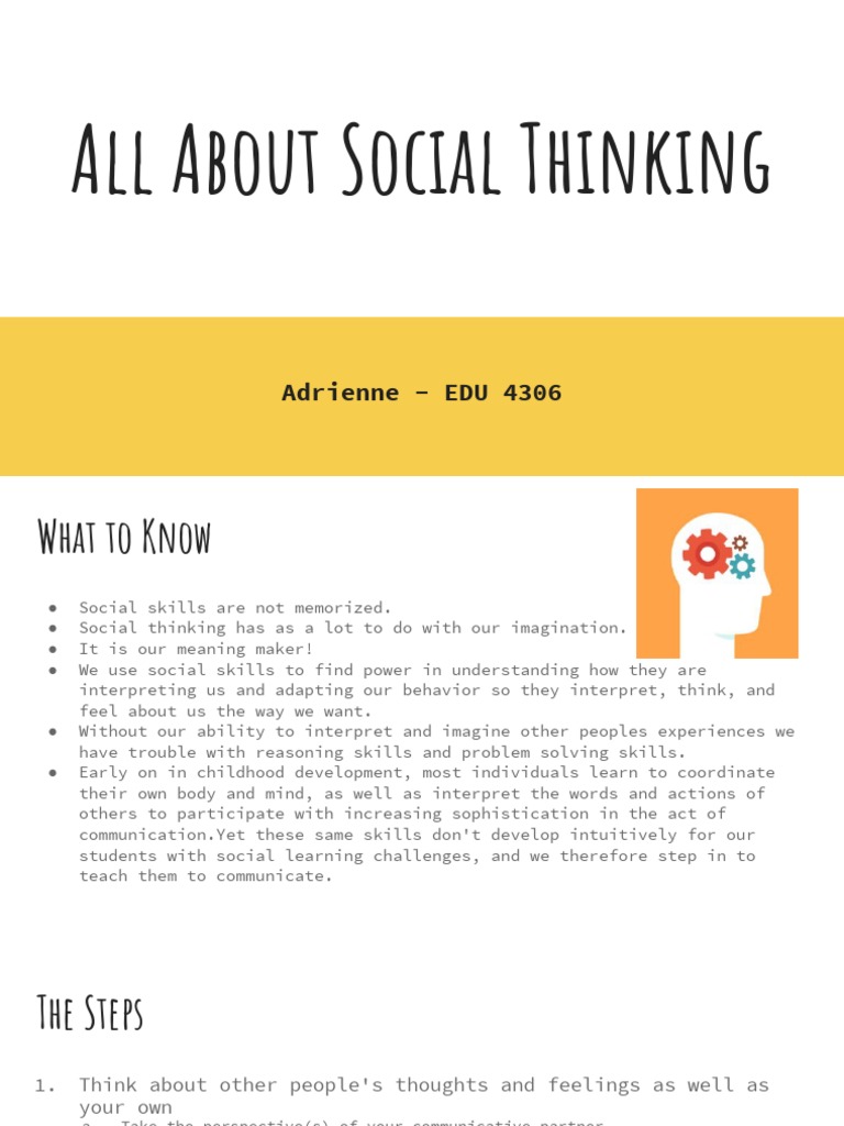 Module 3 Social Thinking | PDF | Career & Growth | Self-Improvement