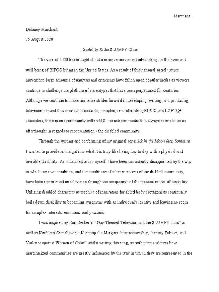 Disability The Slumpy Class | PDF | Intersectionality | Disability