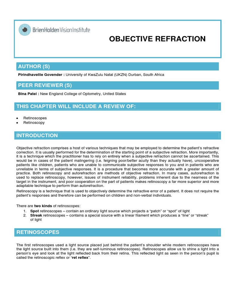 12 - Objective Refraction | PDF | Optics | Eye