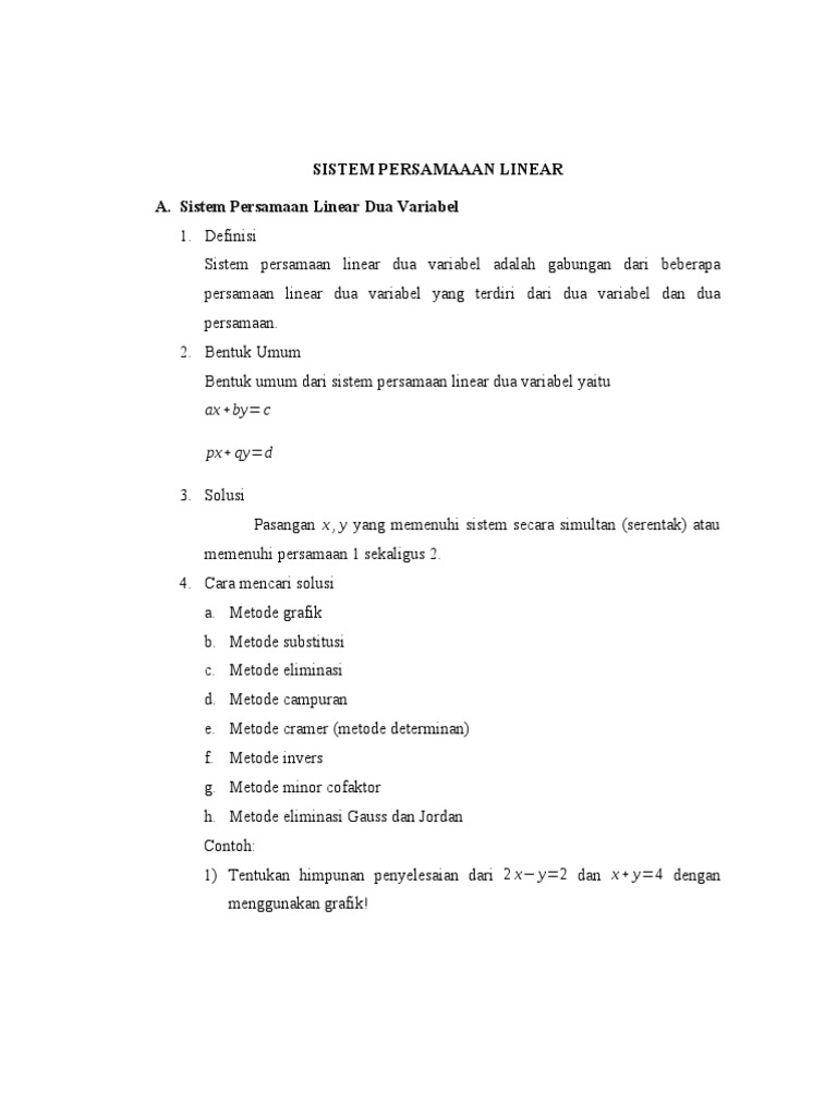 Spldv Materi Dan Soal Pdf