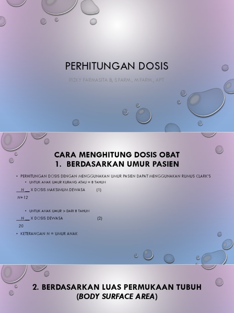 P3 Perhitungan Dosis | PDF | Kesehatan Holistik | Sains & Matematika