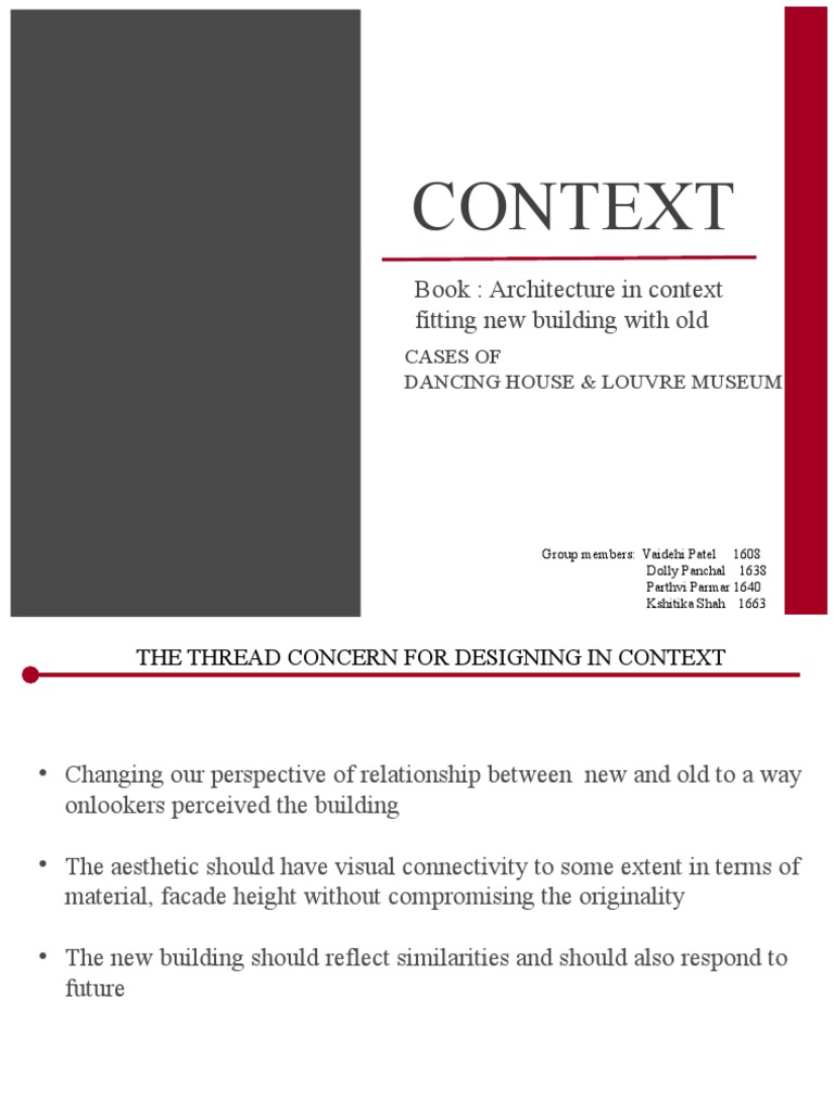 Context: Book: Architecture in Context Fitting New Building With Old ...