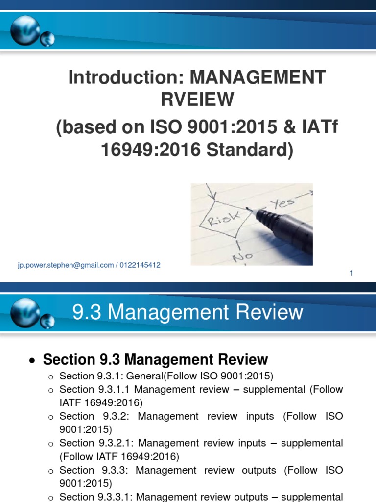 Effective Management Review Training (For Sharing) | PDF | Iso 9000 ...