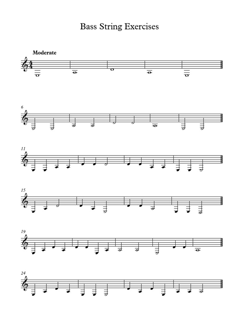 Bass String Exercises - Guitar | PDF