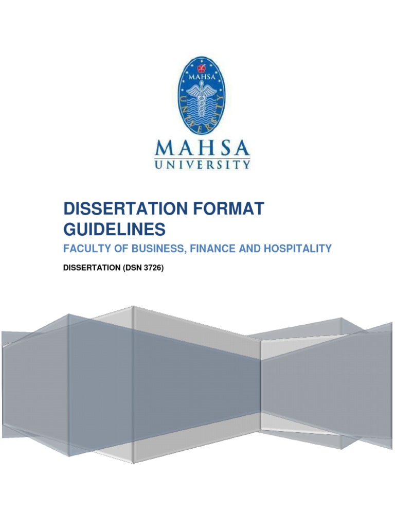 Dissertation Format Guidelines For MAHSA University | PDF | Thesis | Citation