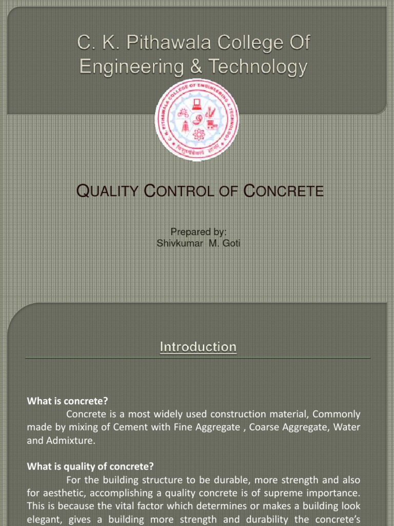 Quality Control of Concrete | PDF | Structural Engineering | Concrete