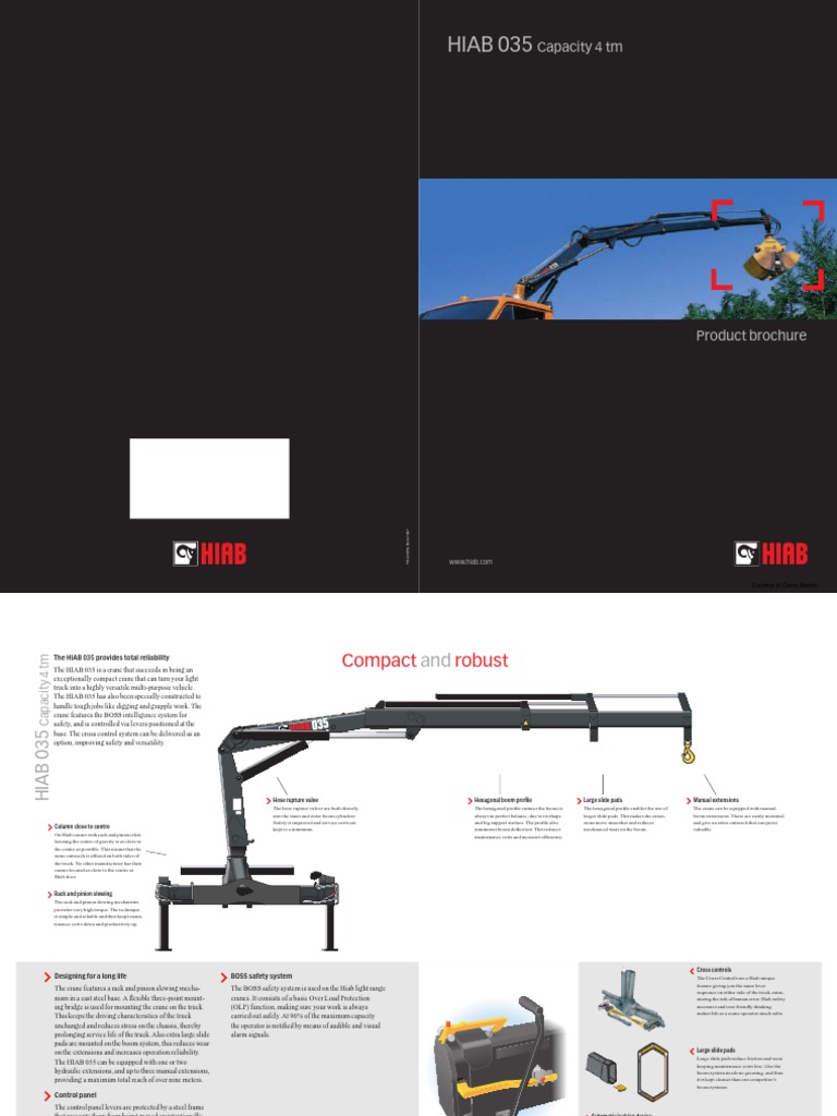 HIAB 035: Capacity 4 TM | PDF | Crane (Machine) | Safety