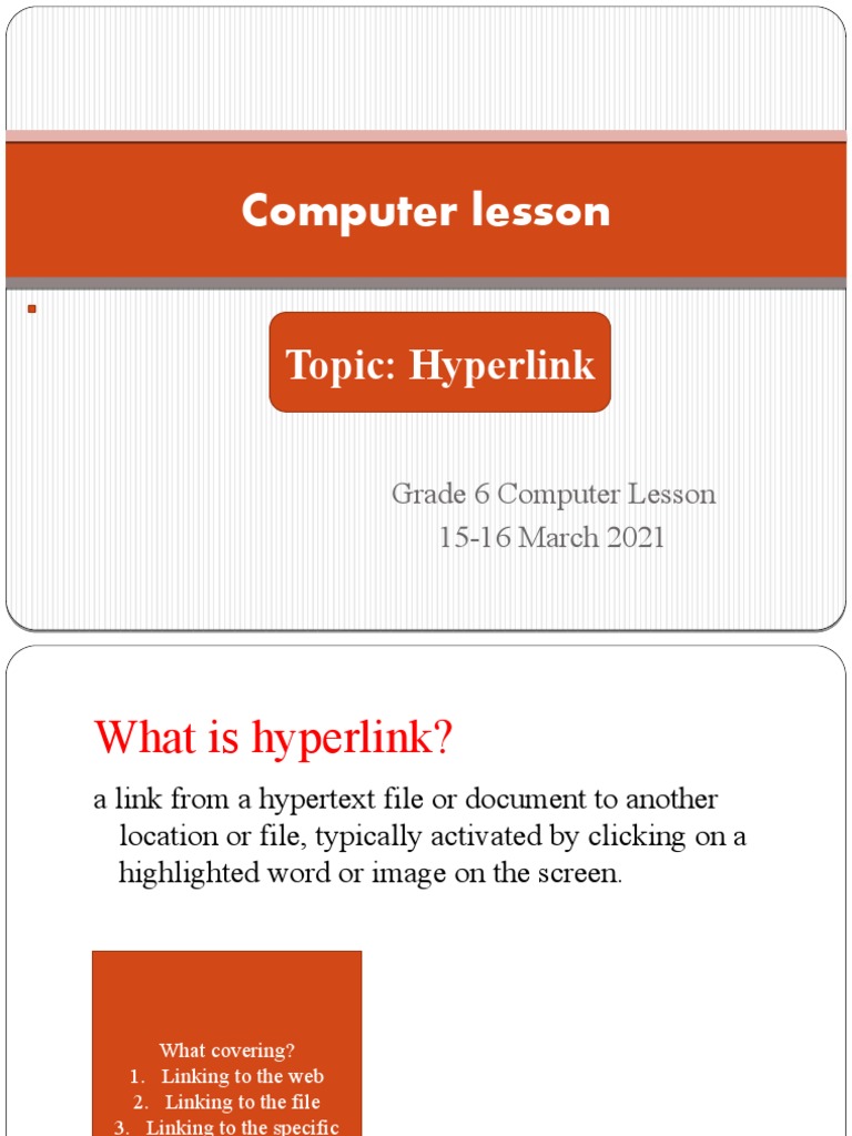 Computer Lesson Hyperlink | PDF