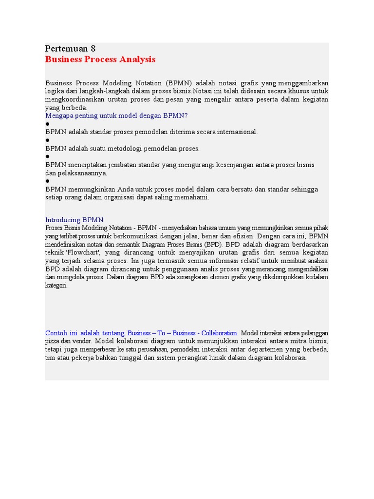 Bisnis Proses Notasi | PDF