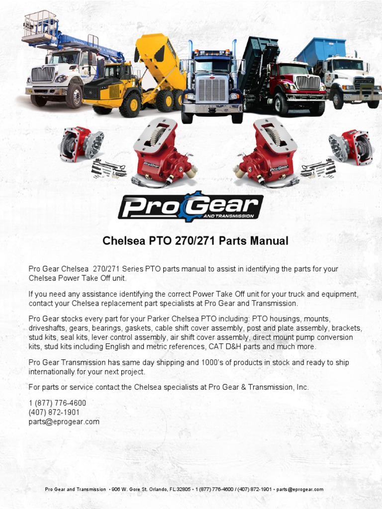 Chelsea PTO 270 Series Parts Manual | PDF | Transmission (Mechanics ...