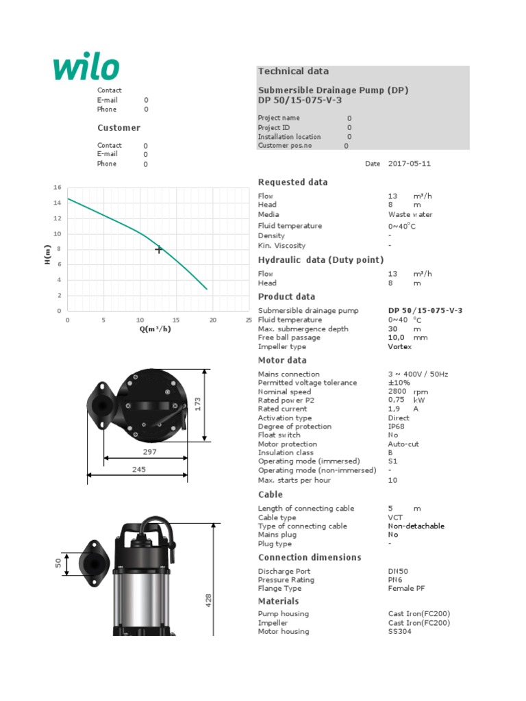 Pompa Kuras Overflow GWT 12,6 m3h @8m | PDF | Dynamics (Mechanics) | Pump