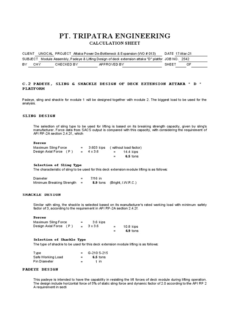 Pt. Tripatra Engineering: Calculation Sheet | PDF | Beam (Structure ...