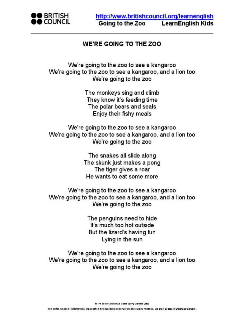 Going To The Zoo Learnenglish Kids | PDF