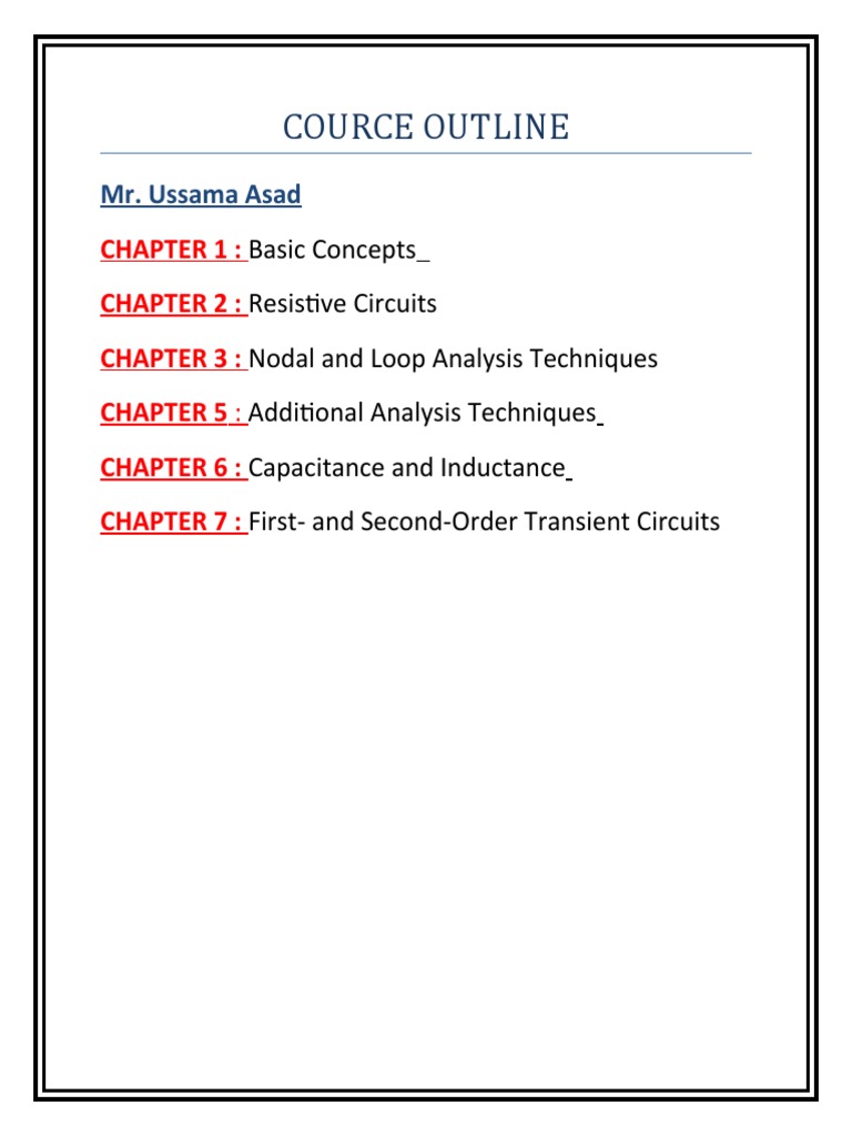 Cource Outline | PDF | Science & Mathematics