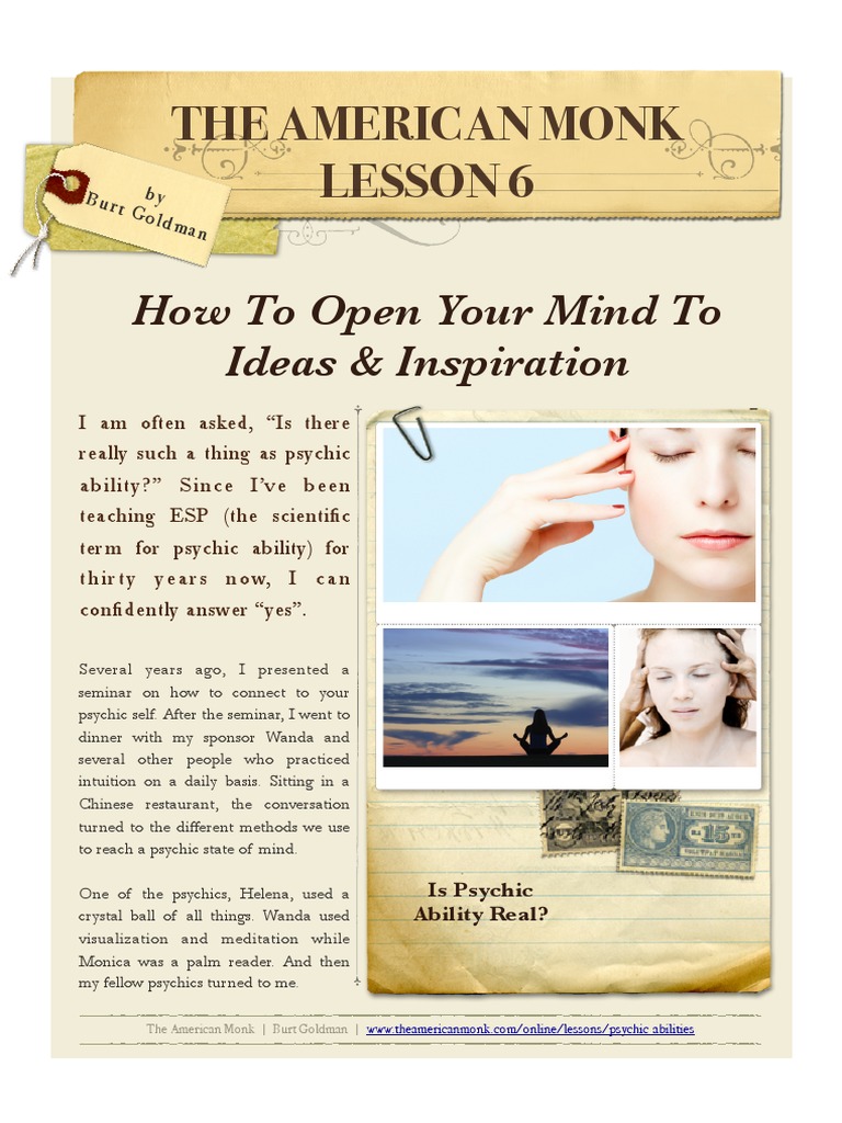 The American Monk Lesson 6: How To Open Your Mind To Ideas ...