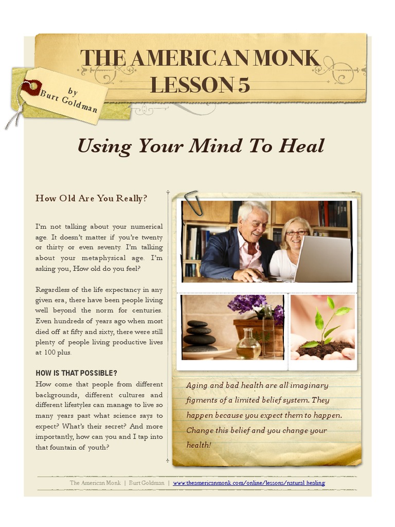 The American Monk Lesson 5: Using Your Mind To Heal | Download Free PDF ...