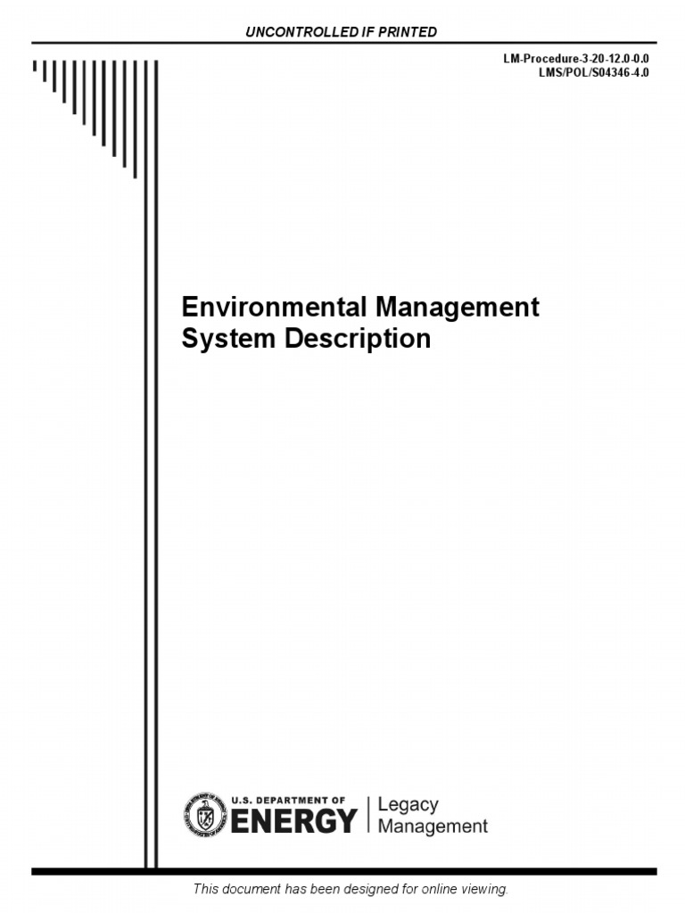 US Environmental Management Manual | PDF | Environmental Resource ...