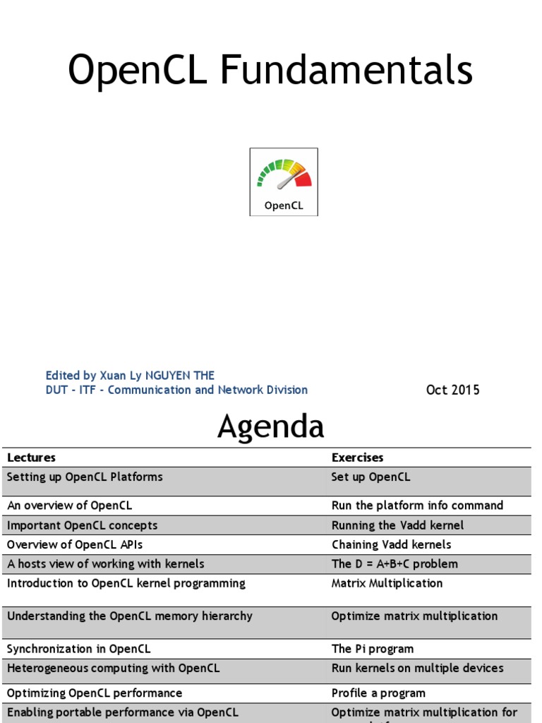 11 - OpenCL Fundamentals | PDF | Graphics Processing Unit | Multi Core Processor