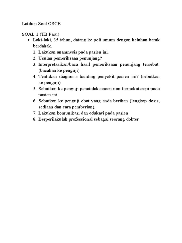Latihan Soal OSCE IPD | PDF