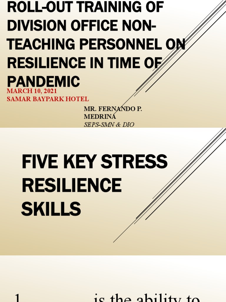 Non-Teaching Personnel Resilience Training | PDF | Psychological ...