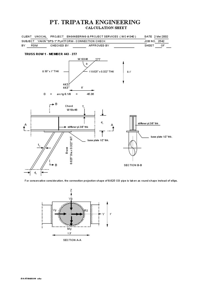 Pt. Tripatra Engineering: Calculation Sheet | PDF | Civil Engineering ...