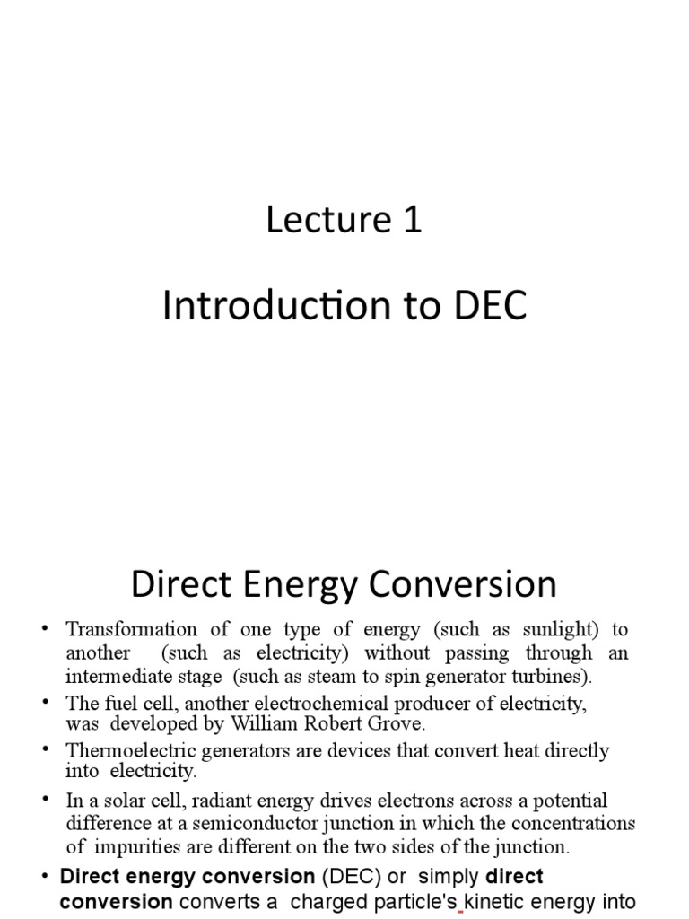 Introduction To Direct Energy Conversion | PDF | P–N Junction | Energy ...