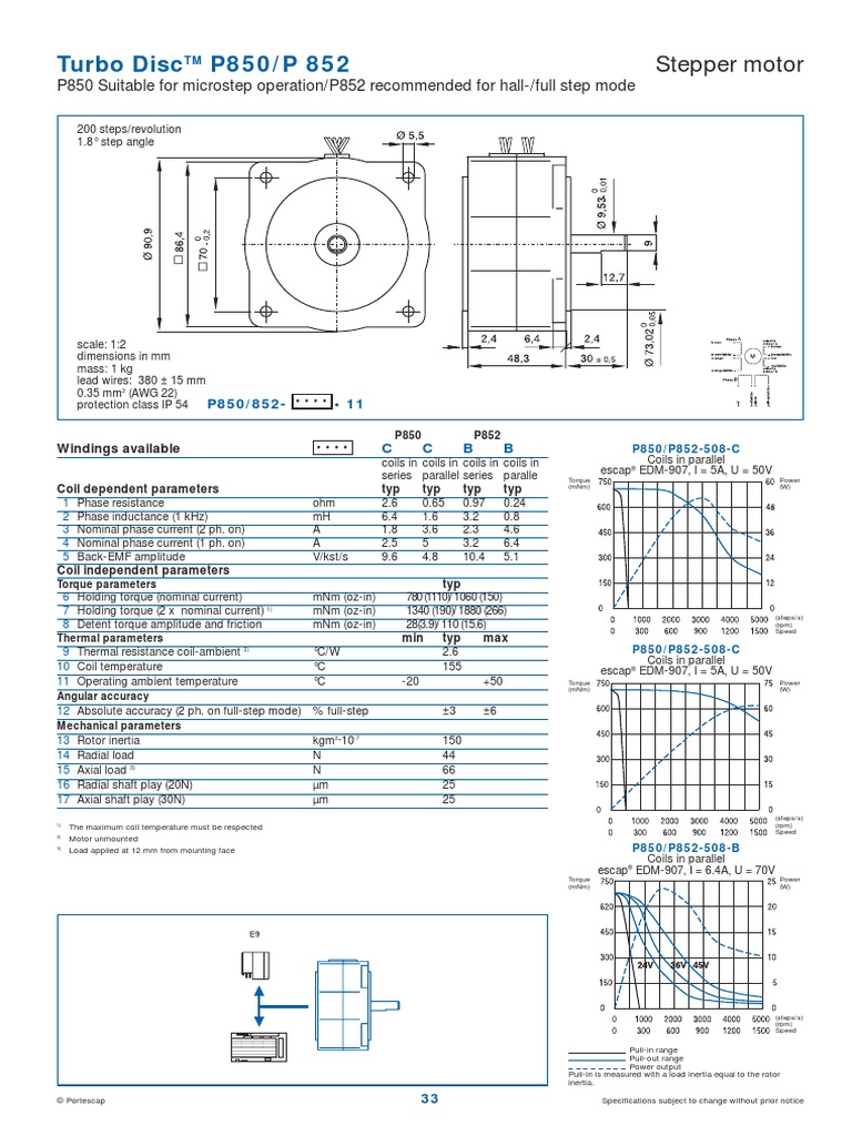 Turbo Disc P850/P 852: Stepper Motor | PDF | Mechanics | Machines