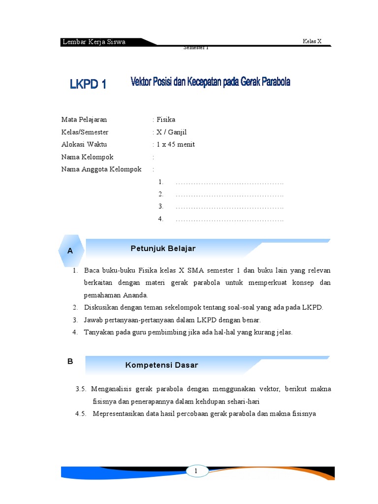 Analisis Gerak Parabola Kelas X Fisika | PDF | Metode & Bahan Ajar