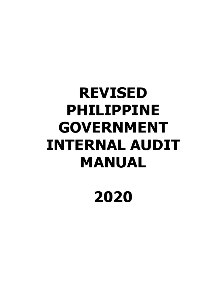 Revised Philippine Government Internal Audit Manual 2020 | PDF ...