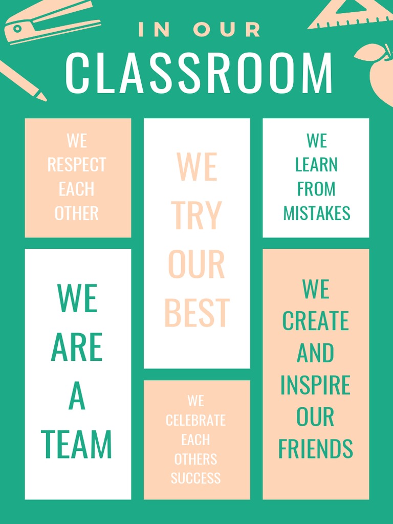 Pink Green Classroom Poster | PDF