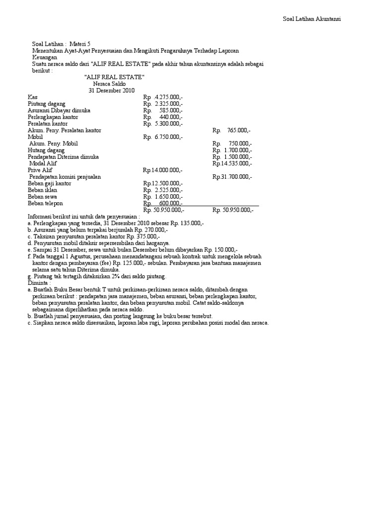 Soal Latihan AJP Alif Real Estate | PDF