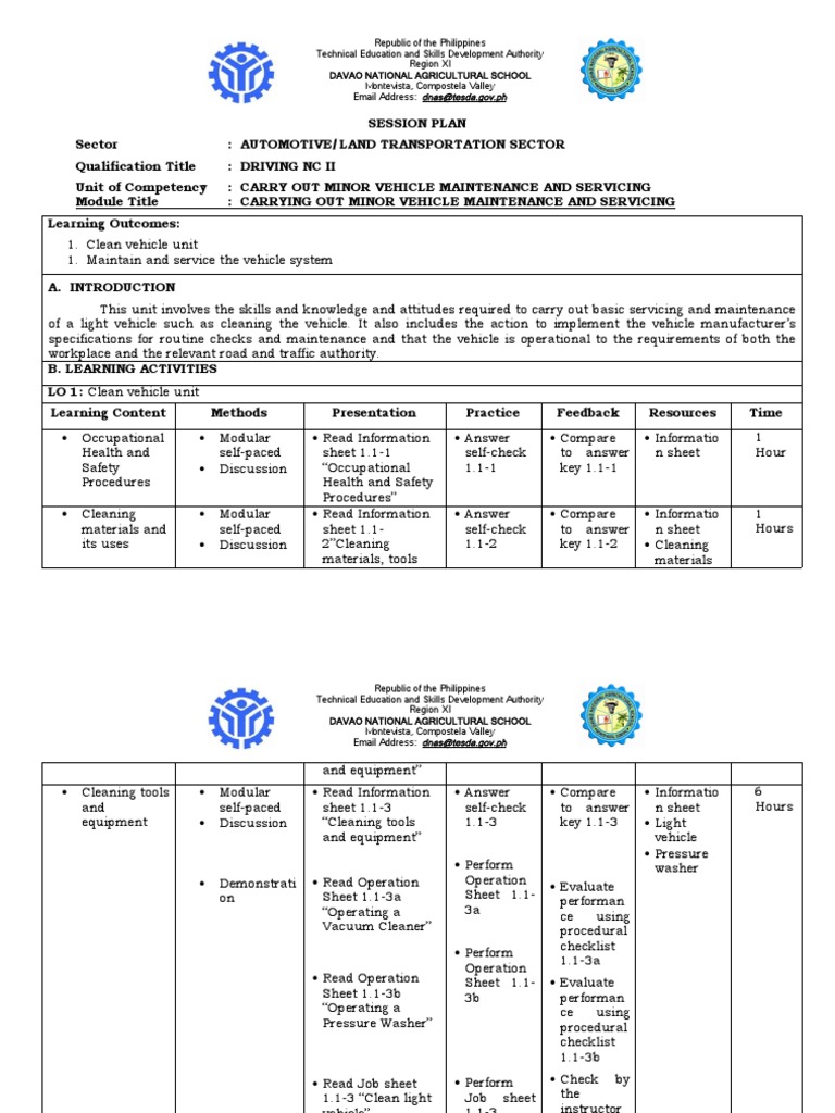 Session Plan | PDF | Vocational Education | Occupational Safety And Health