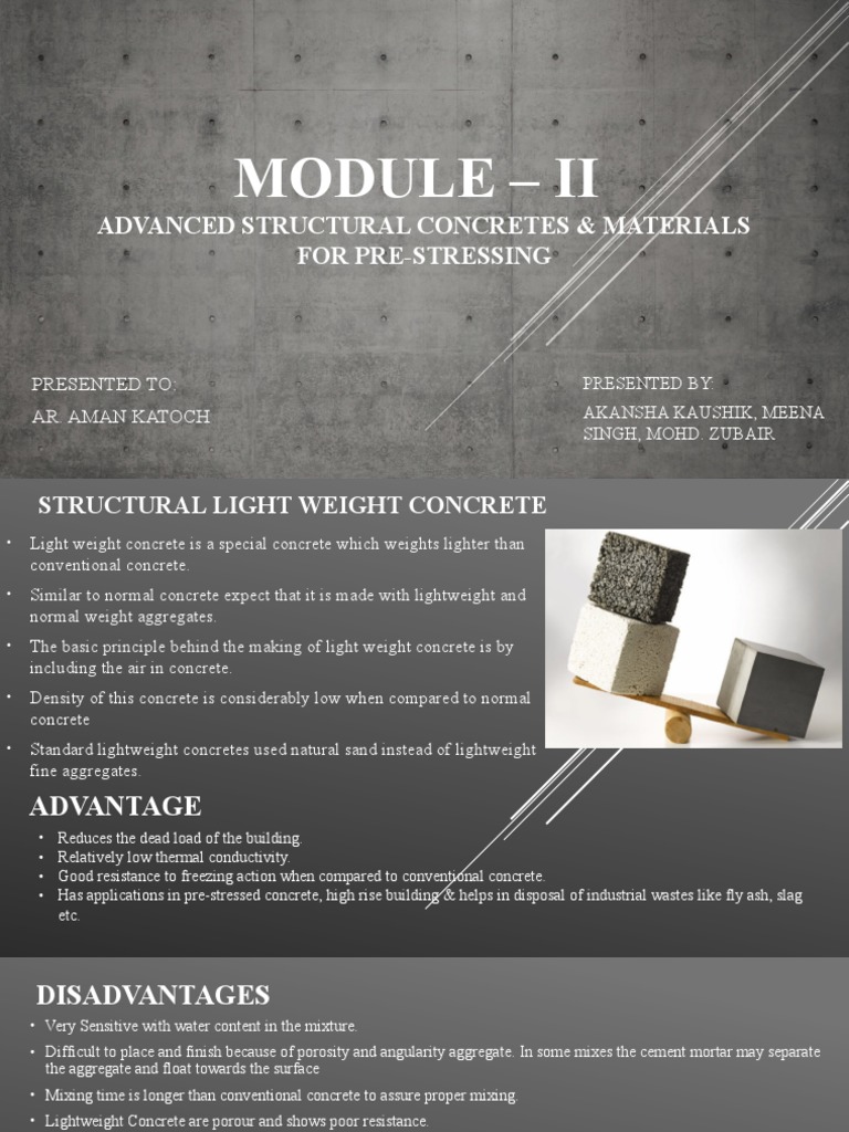 Module - Ii: Advanced Structural Concretes & Materials For Pre ...