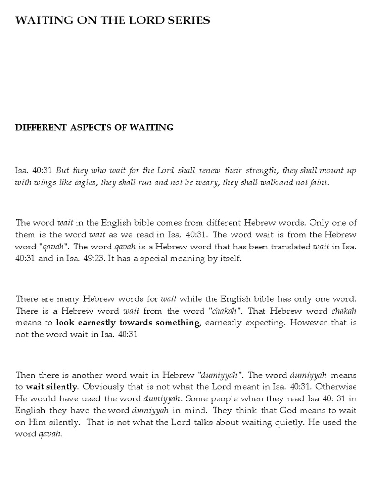 Aspects of Waiting | PDF | Trees | Samuel