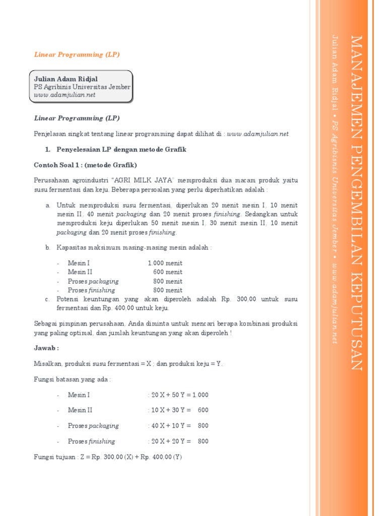 Soal Linear Progaming | PDF