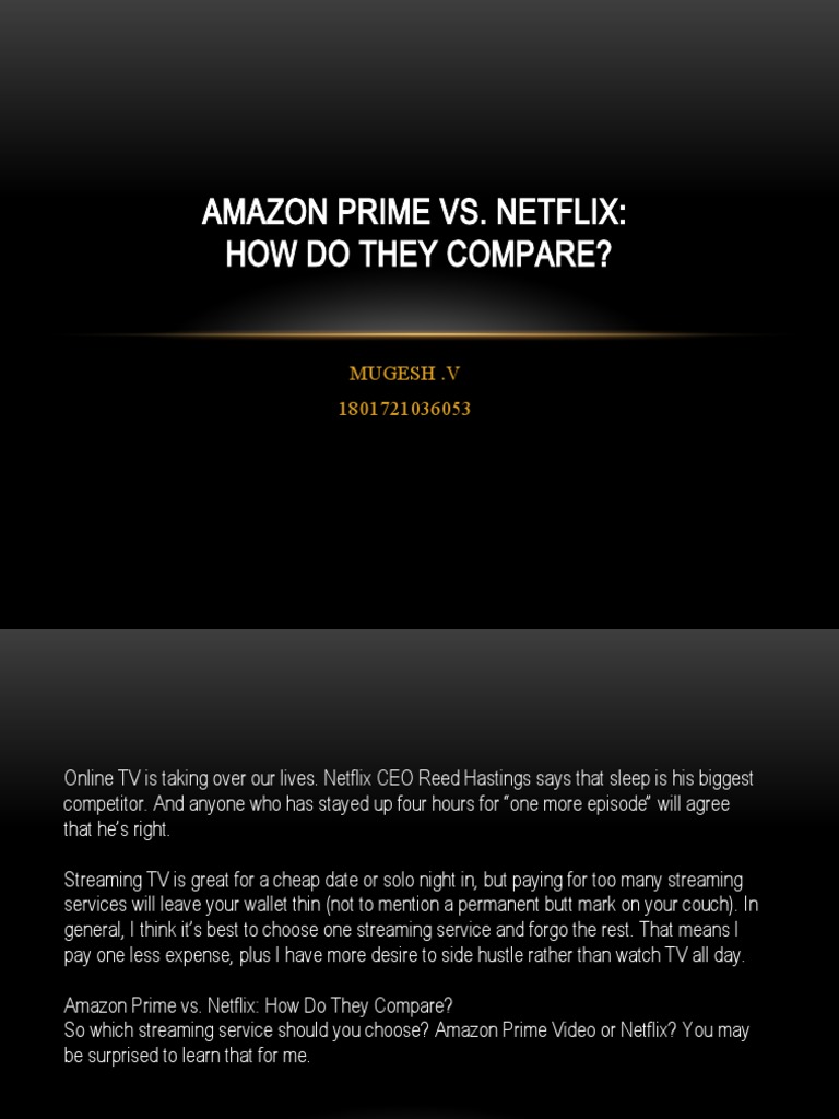 Streaming Service Showdown | PDF | Netflix | Streaming Media