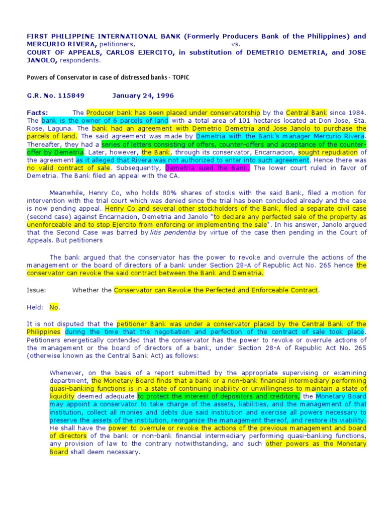 Conservator Cannot Revoke Perfected Contract | PDF | Civil Law (Legal ...