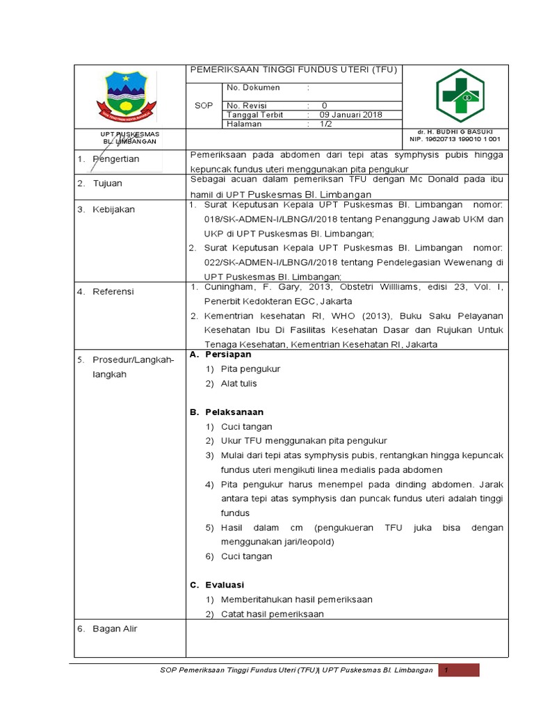SOP Pemeriksaan TFU | PDF
