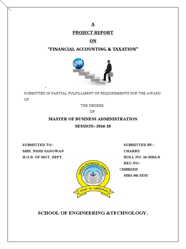 A Project Report ON "Financial Accounting & Taxation" | PDF ...