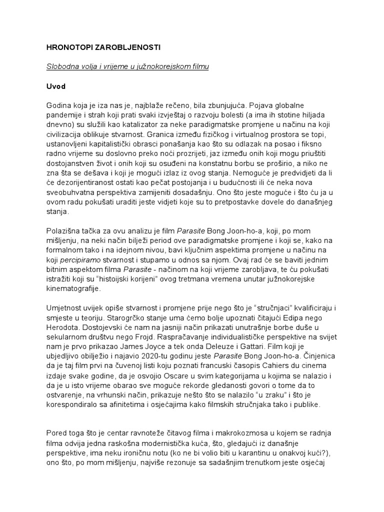 Hronotopi Zarobljenost - Benjamin Hasic | PDF