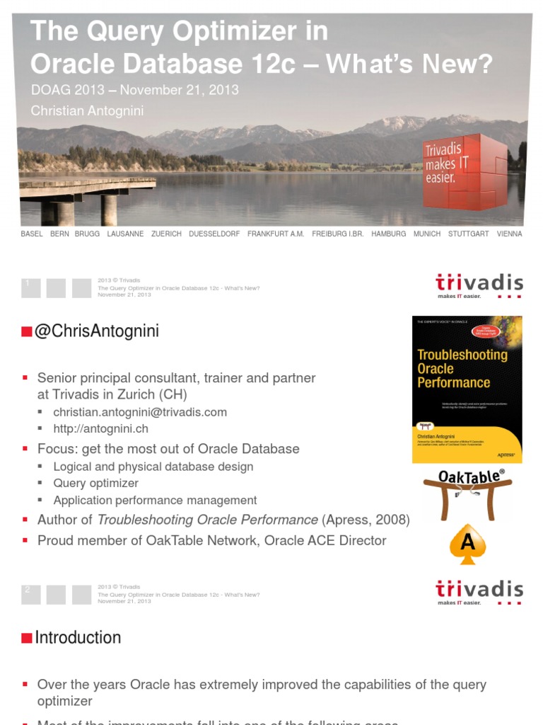 2013-Db-Christian Antognini-Query Optimizer 12c Was Ist Neu - Praesentation | PDF | Database ...