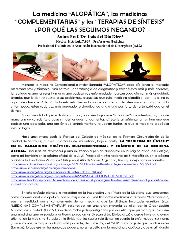 La Medicina Alopatica Las Medicinas Complementarias y Las Terapias de ...
