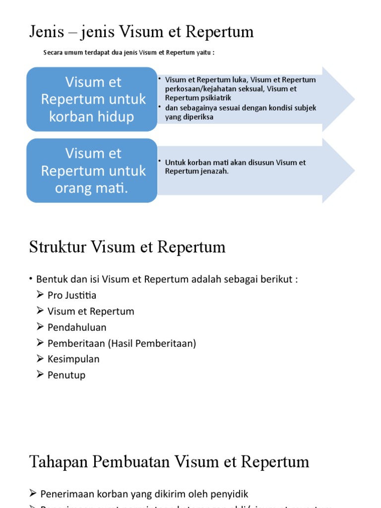 Jenis - Jenis Visum Et Repertum | PDF