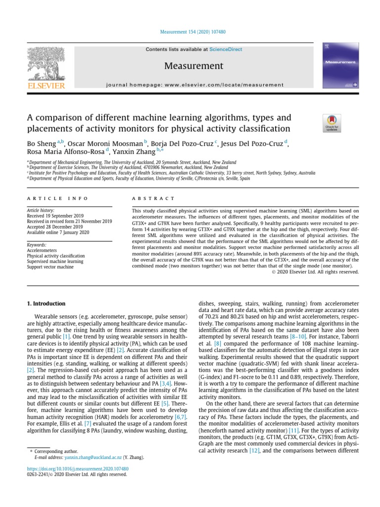 A Comparison of Different Machine Learning Algorithms Types and - 2020 - Measu | PDF | Receiver ...