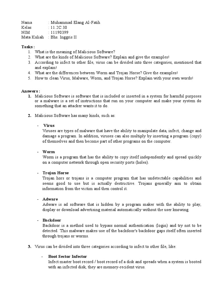(11.2C.30 - Bahasa Inggris II) Tugas Pertemuan Ke-5 | PDF | Malware ...