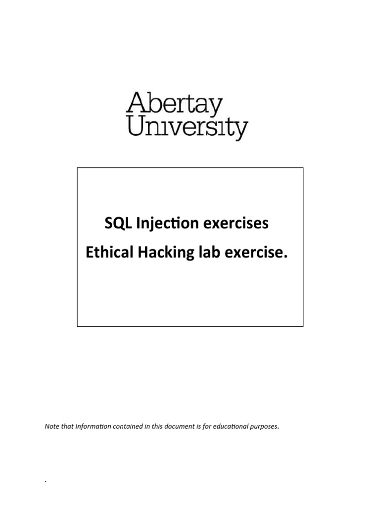 Week 3 - SQL Injection | PDF | World Wide Web | Internet & Web